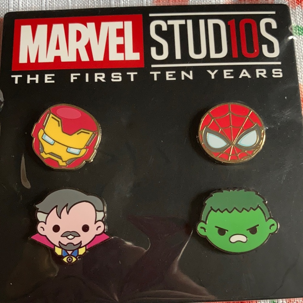Marvel Hulk Iron Man Spidey And Dr Strange Pin Set - Gem